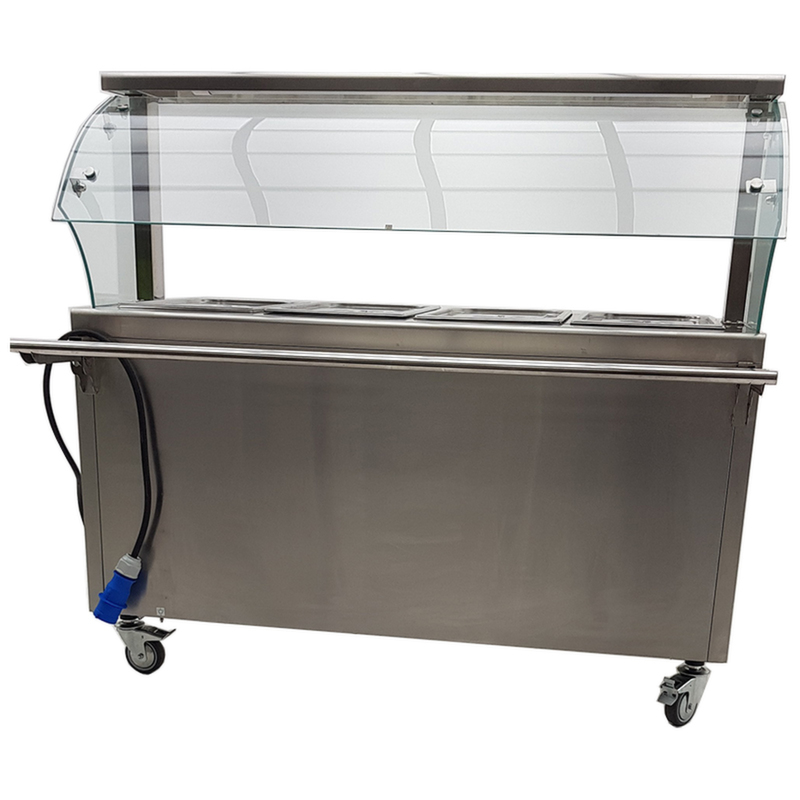 Curved Glass Carvery Unit Bain Marie Top Hot Cupboard