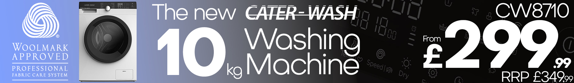Cater-Wash CW8710 10kg Washing Machine - 1500RPM