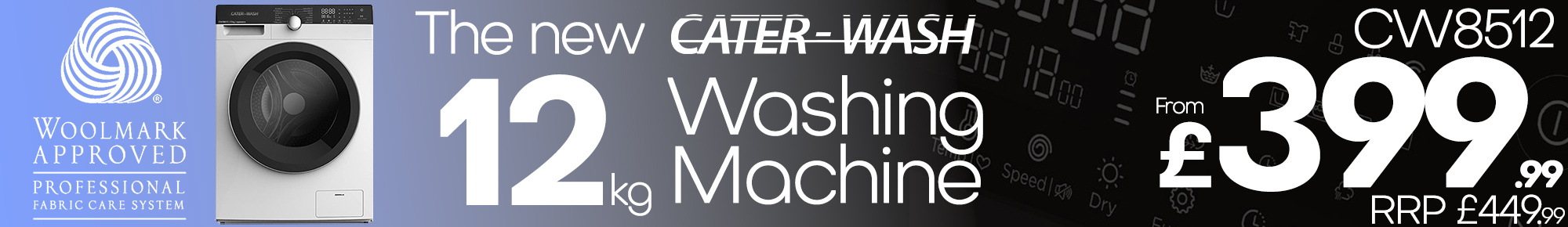 Cater-Wash CW8512 12kg Washing Machine - 1400rpm