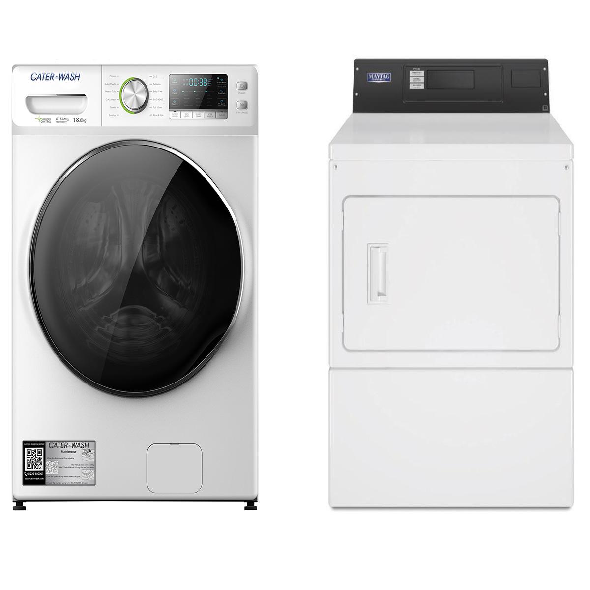 Cater Wash CW8518HD 18kg Heavy Duty Washing Machine Maytag 15KG MDE20PN Commercial Dryer