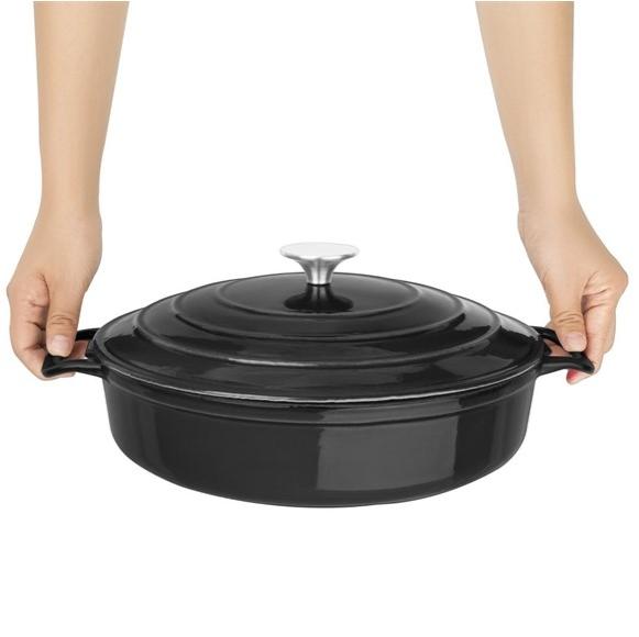 Vogue Round Sauté Pan Black 3.5Ltr - FS477