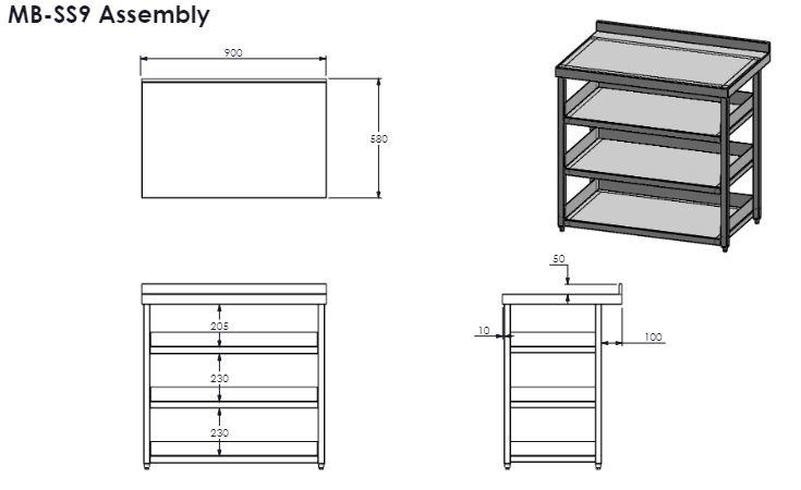 Parry Modular Bar Shelving Station MB-SS9