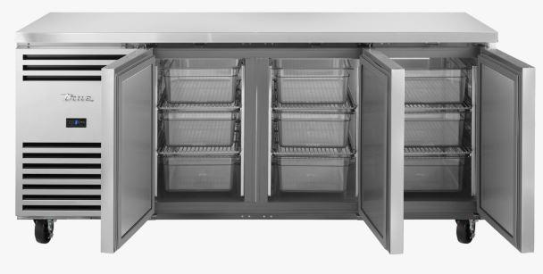 True TCR1/3-CL-SS-DL-DR-DR 3 Door 1/1 GN Counter Refrigerator